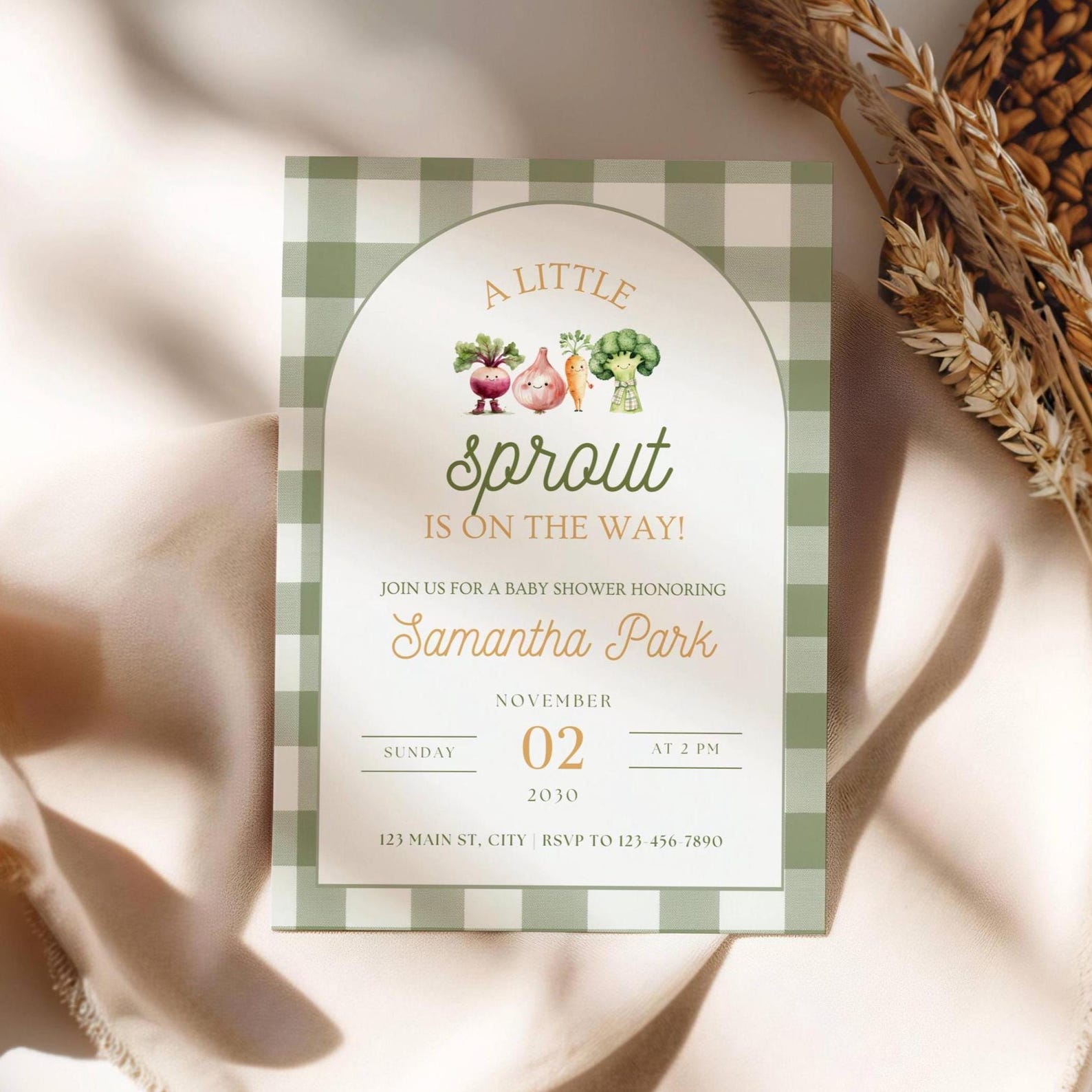 Little Sprout Baby Shower Invitation, Garden Baby Shower Invite, A ...