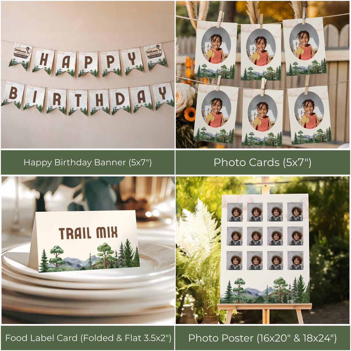 National Park Birthday Party Bundle: Mountain Wilderness Invitation ...