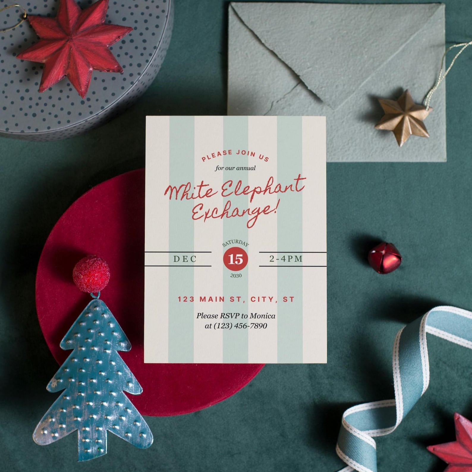 White Elephant Gift Exchange Invitation: Christmas Party Invite Canva ...