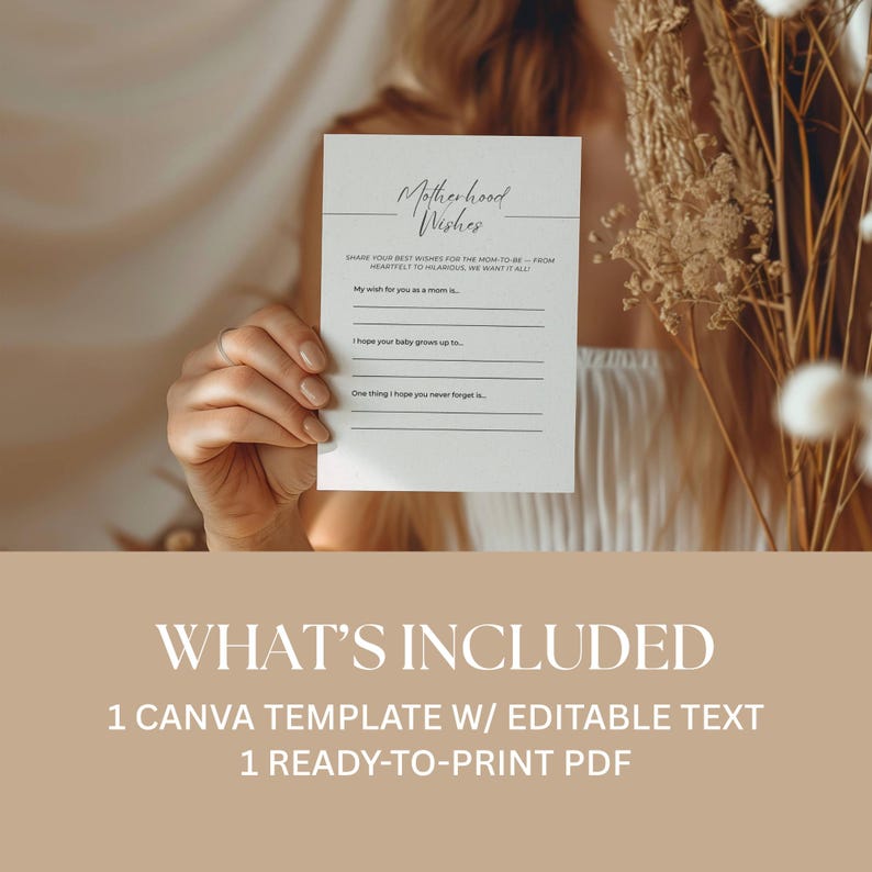 Motherhood Advice Baby Shower Game: Canva Template & PDF Included (0108 ...