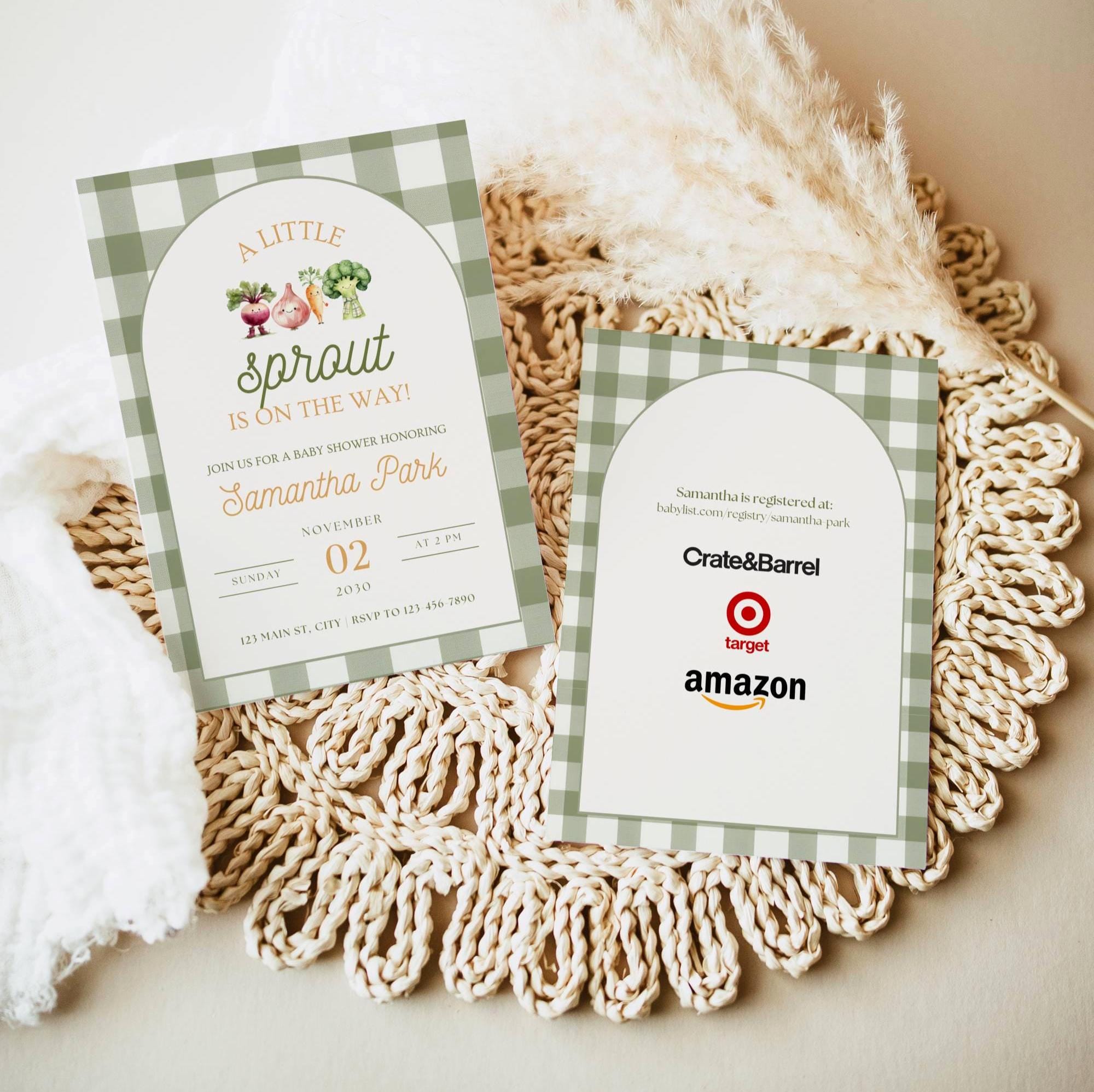 Little Sprout Baby Shower Invitation, Garden Baby Shower Invite, A ...