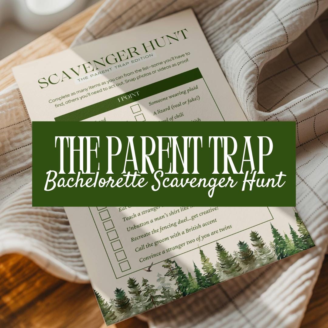 Parent Trap Bachelorette Scavenger Hunt Game: Printable Girls Night ...