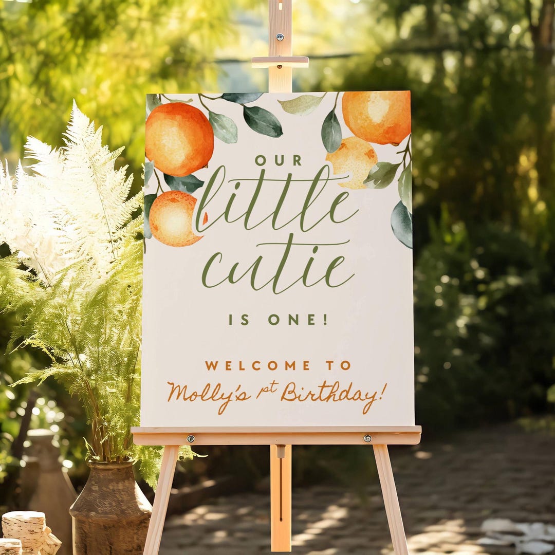 Little Cutie First Birthday Sign Template, Our Little Cutie is One ...