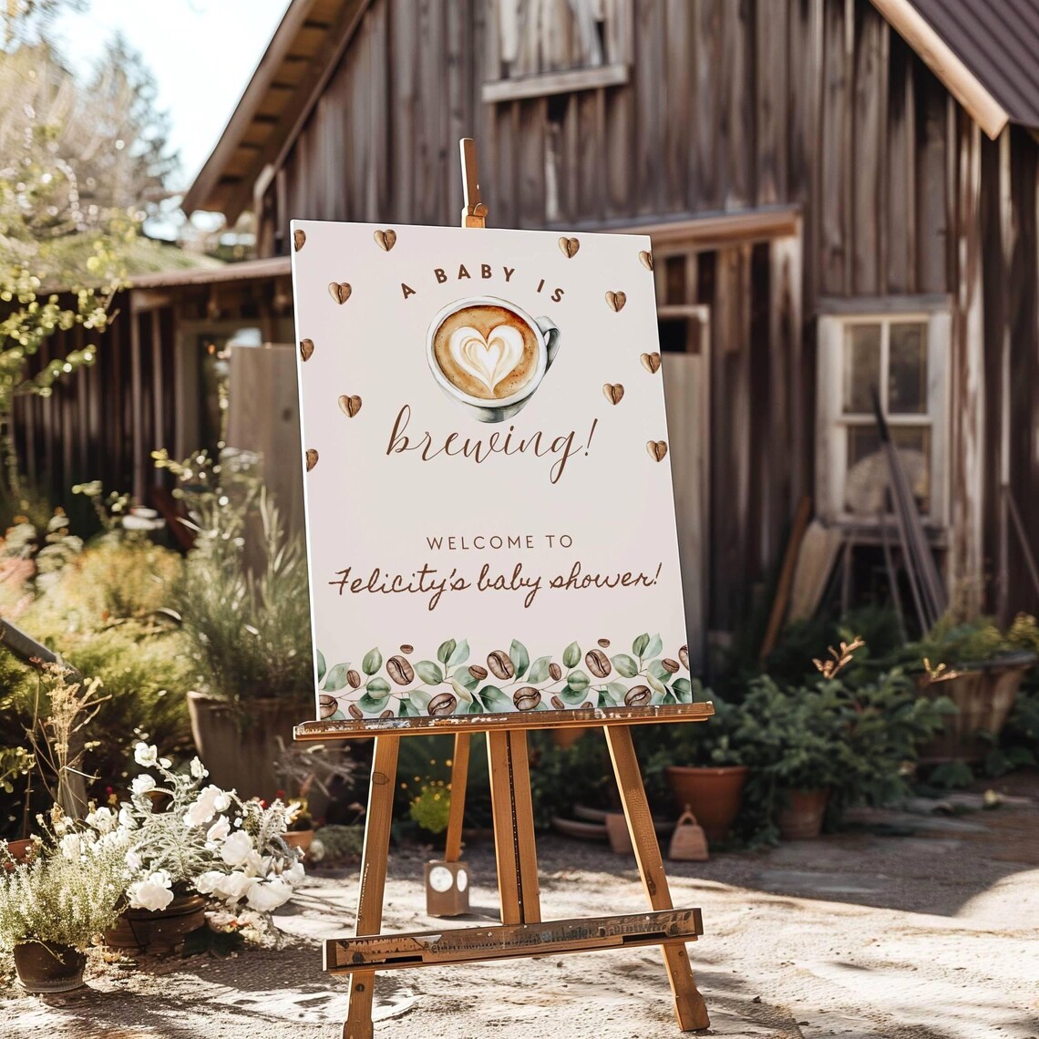 A Baby is Brewing Baby Shower Sign Template, A Baby is Brewing Welcome ...