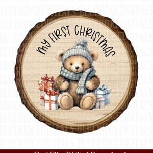 My First Christmas Round Ornament Sublimation Design Wood - Etsy