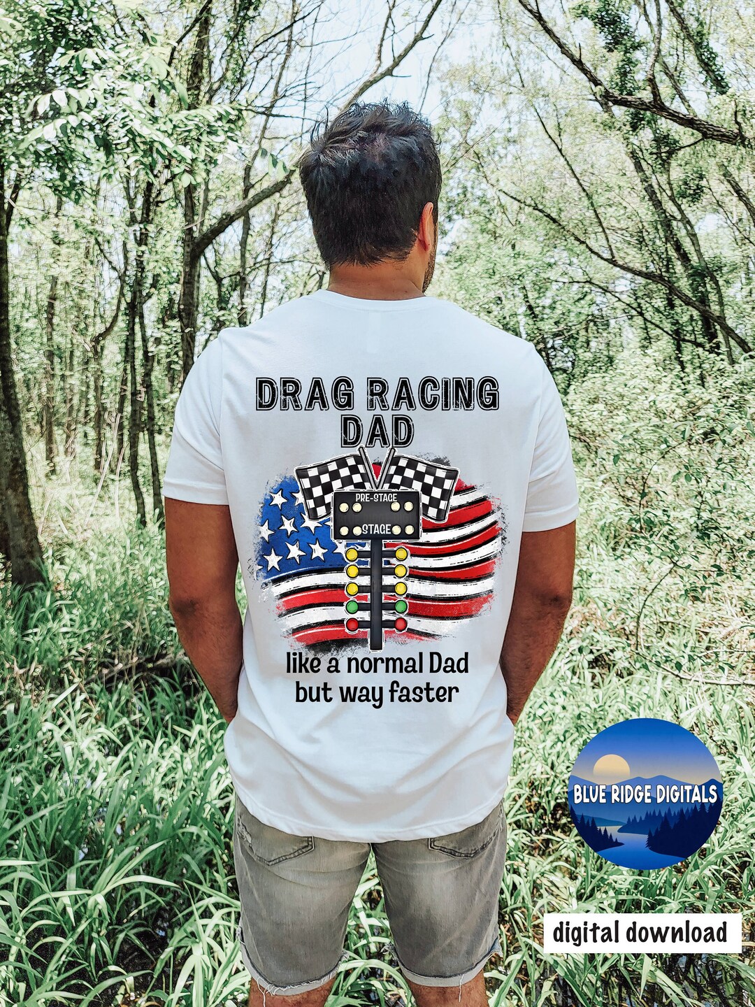 Drag Racing Dad Sublimation Designs PNG, Racing Dad Fathers Day T Shirt ...