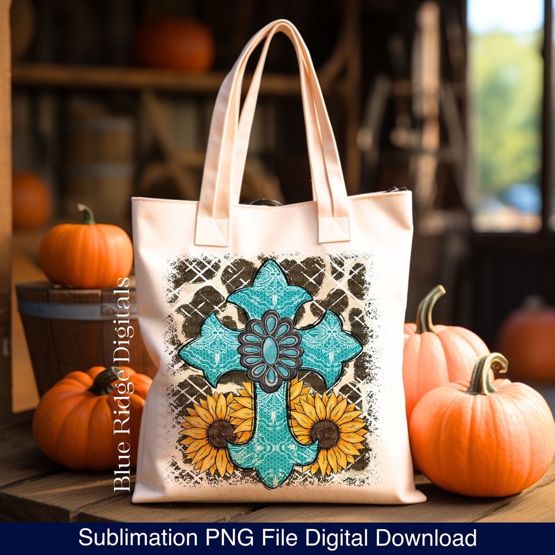 Western Cross Sublimation Design, PNG Boho Sunflower Cross Shirt ...