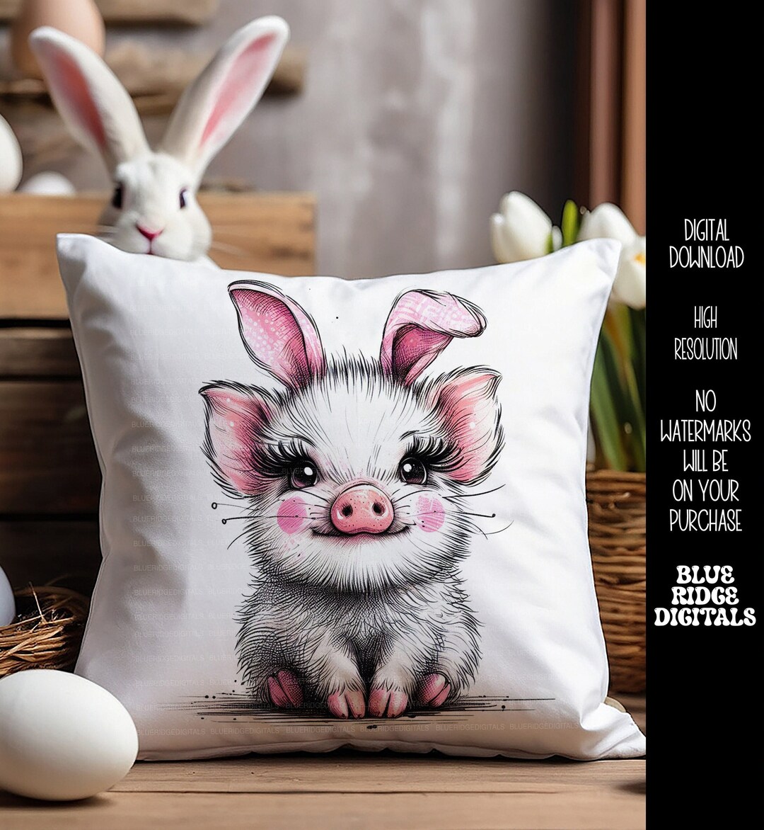 Cute Easter Pig Png, Digitaldownload, Sublimation Design Dramatic Glam ...