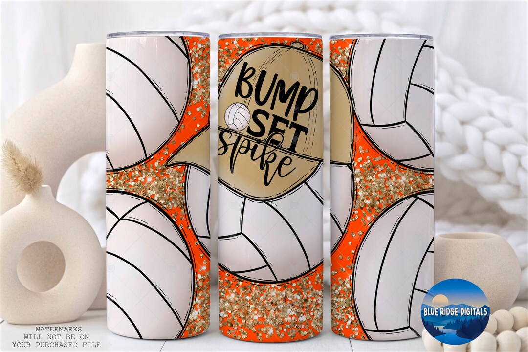 20 oz Skinny Tumbler Sublimation Designs Bump Set Spike, Orange Gold ...
