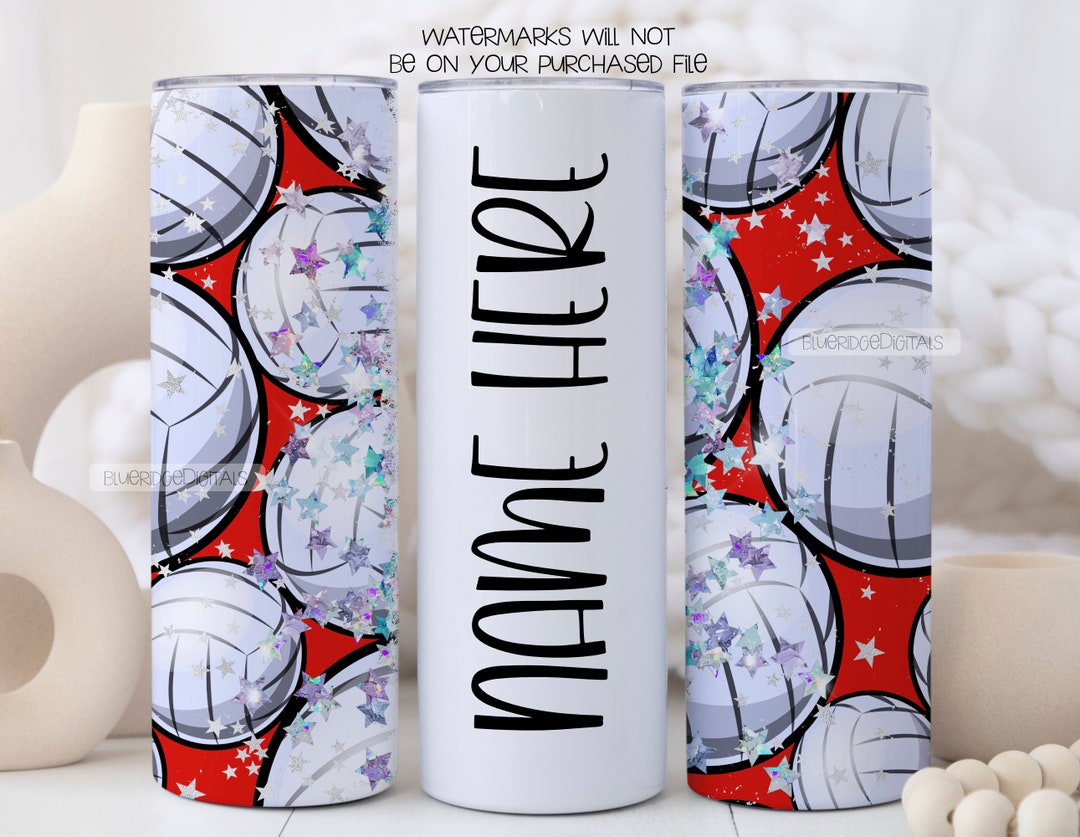 Volleyball Tumbler Sublimation Design PNG 20oz Skinny Add Name Wrap ...