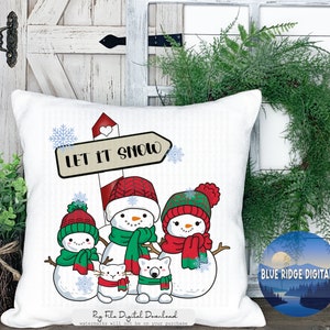 Cute Snowman Family Sublimation Design Let It Snow Png Snow - Etsy