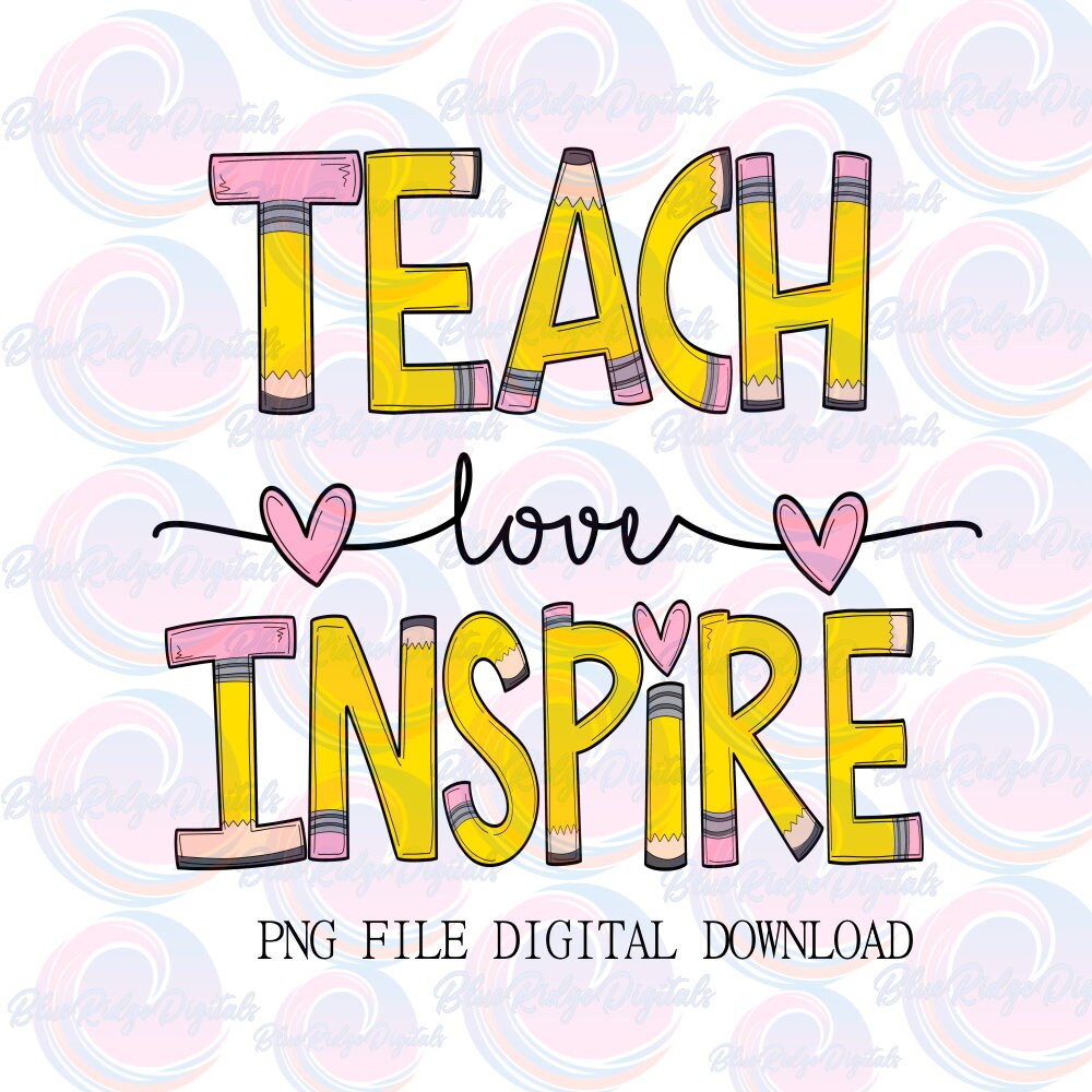 Art & Collectibles Digital Download Teach Love Inspire Tumbler Design ...
