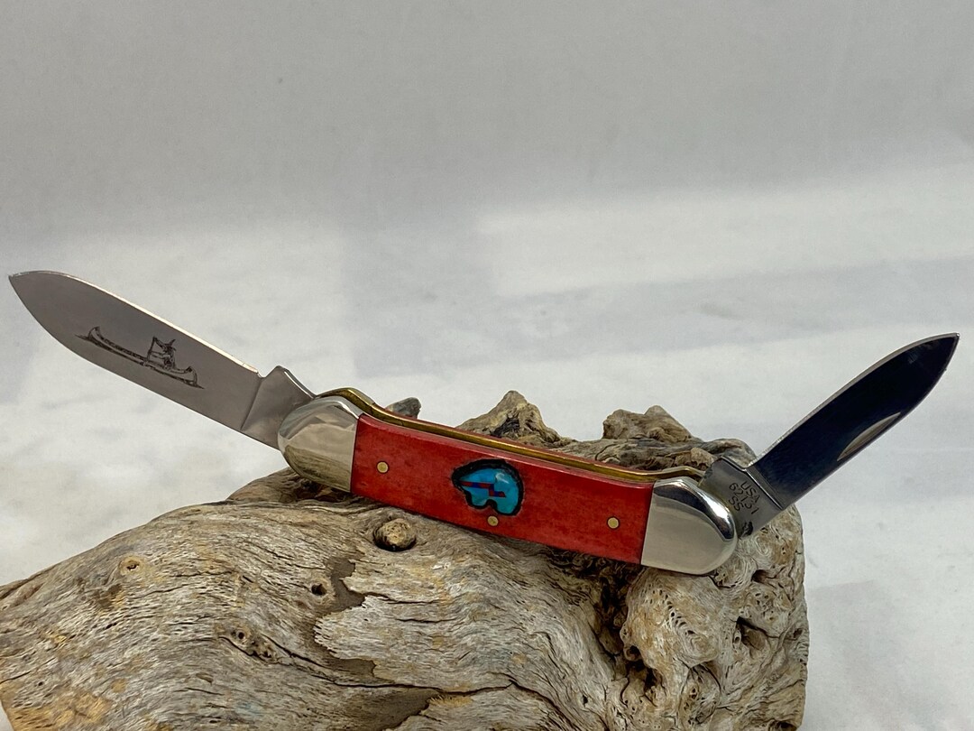 Customized Case XX Canoe Knife Model 62131 -- Custom Red Bone ...
