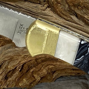 Custom Buck Ranger 112 Lockback Knife With Custom White Mop/obsidian ...