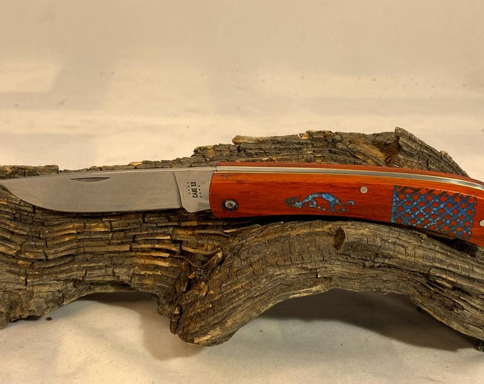 Custom Case XX Sod Buster Knife: Padauk Wood, Turquoise Inlays - Etsy