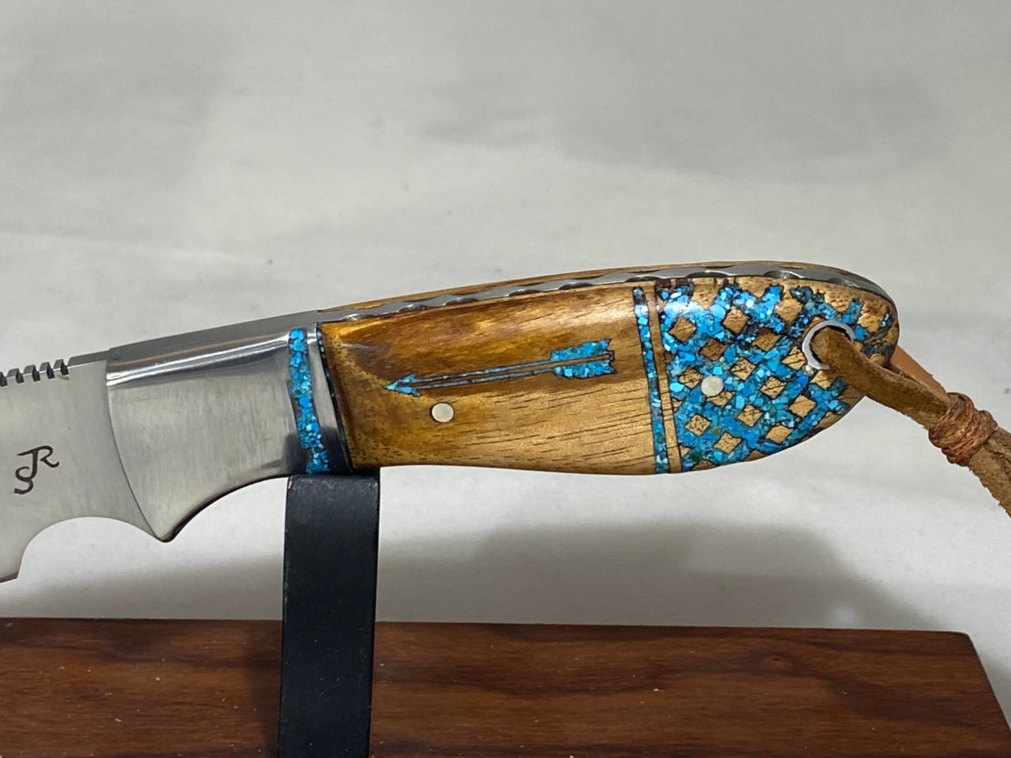 Custom Fixed Blade Hunting Knife With Custom Tiger Wood - Etsy