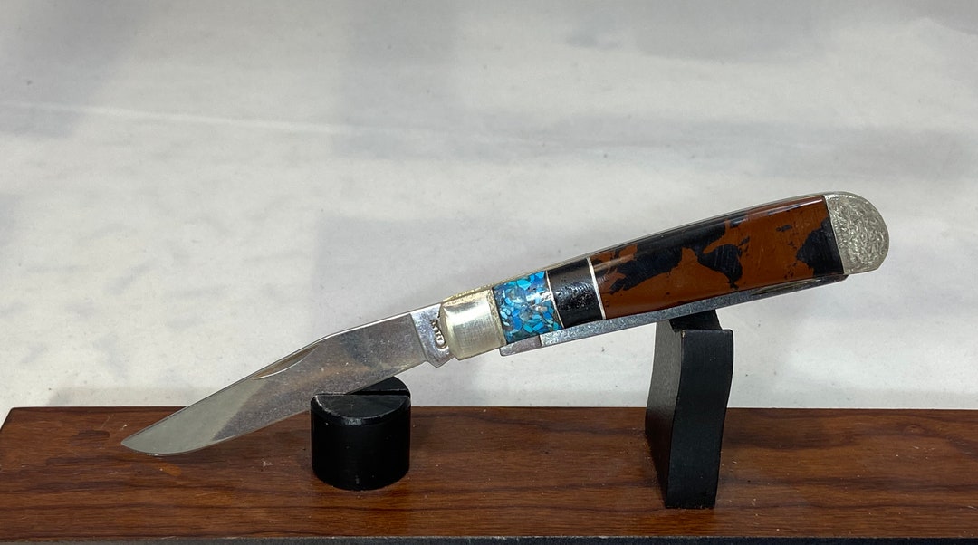 Customized Case XX Trapper Knife Model 3254 -- Custom Brown/black Stone ...