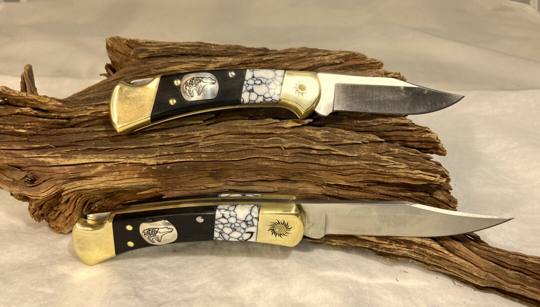 Custom Buck Hunter 110 and Ranger 112 Lockback Knife Set With Custom ...