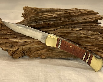 Custom Buck Ranger 112 Lockback Knife With Custom White Mop/obsidian ...