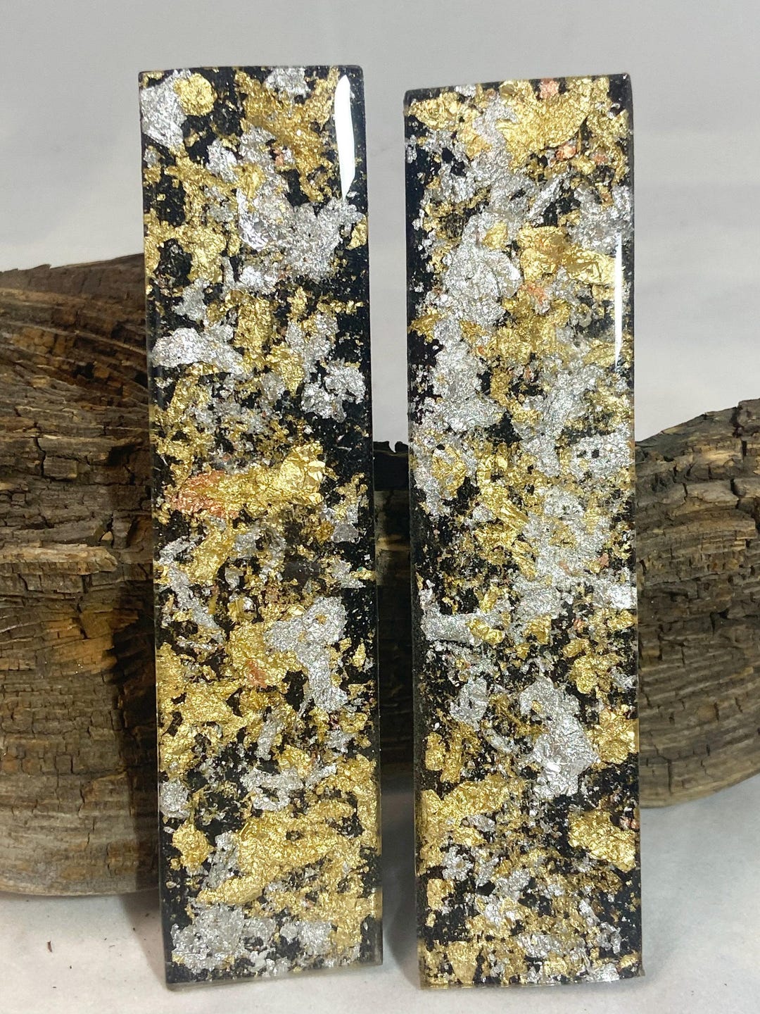 Gold and Silver Leaf Knife Scales (pair) - Etsy