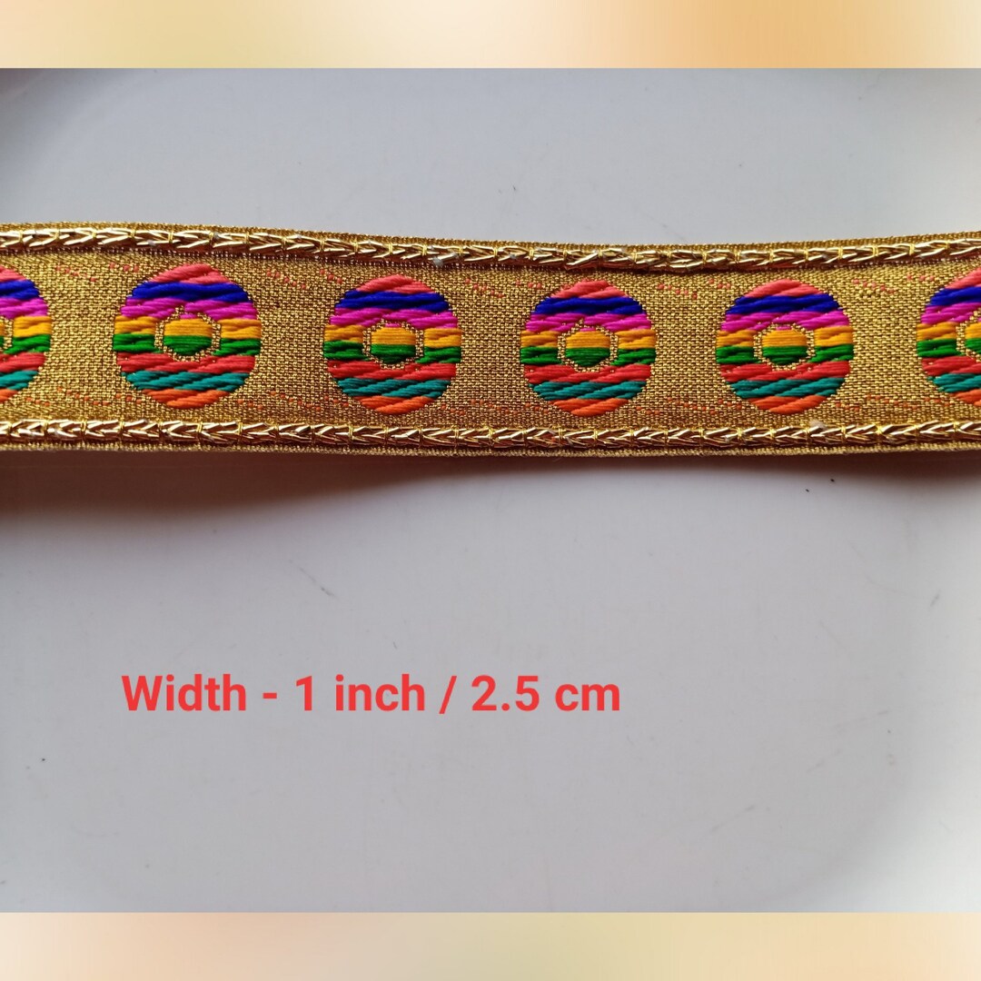 Gold Trim Multi Color Trim Width is 1 Inch - Etsy