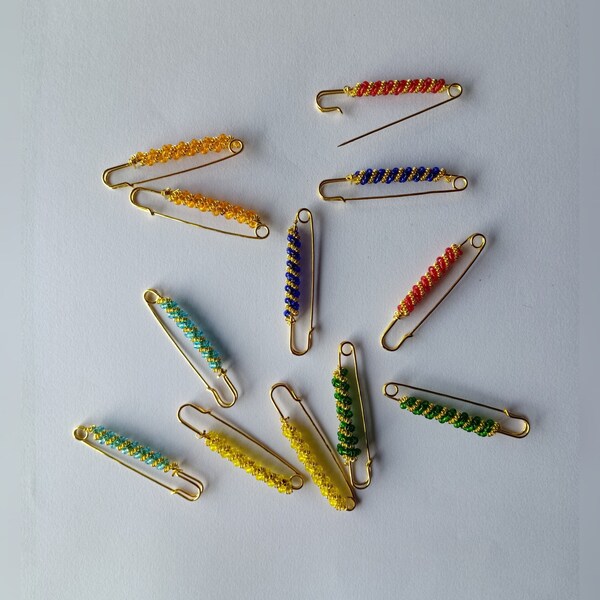 Beaded Safety Pin - Etsy