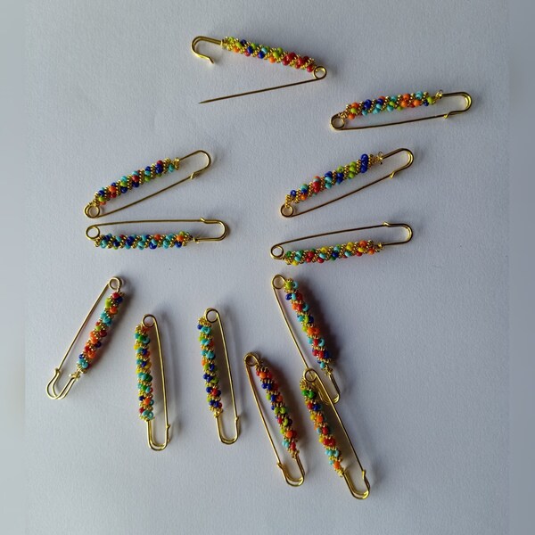 Beaded Safety Pin - Etsy