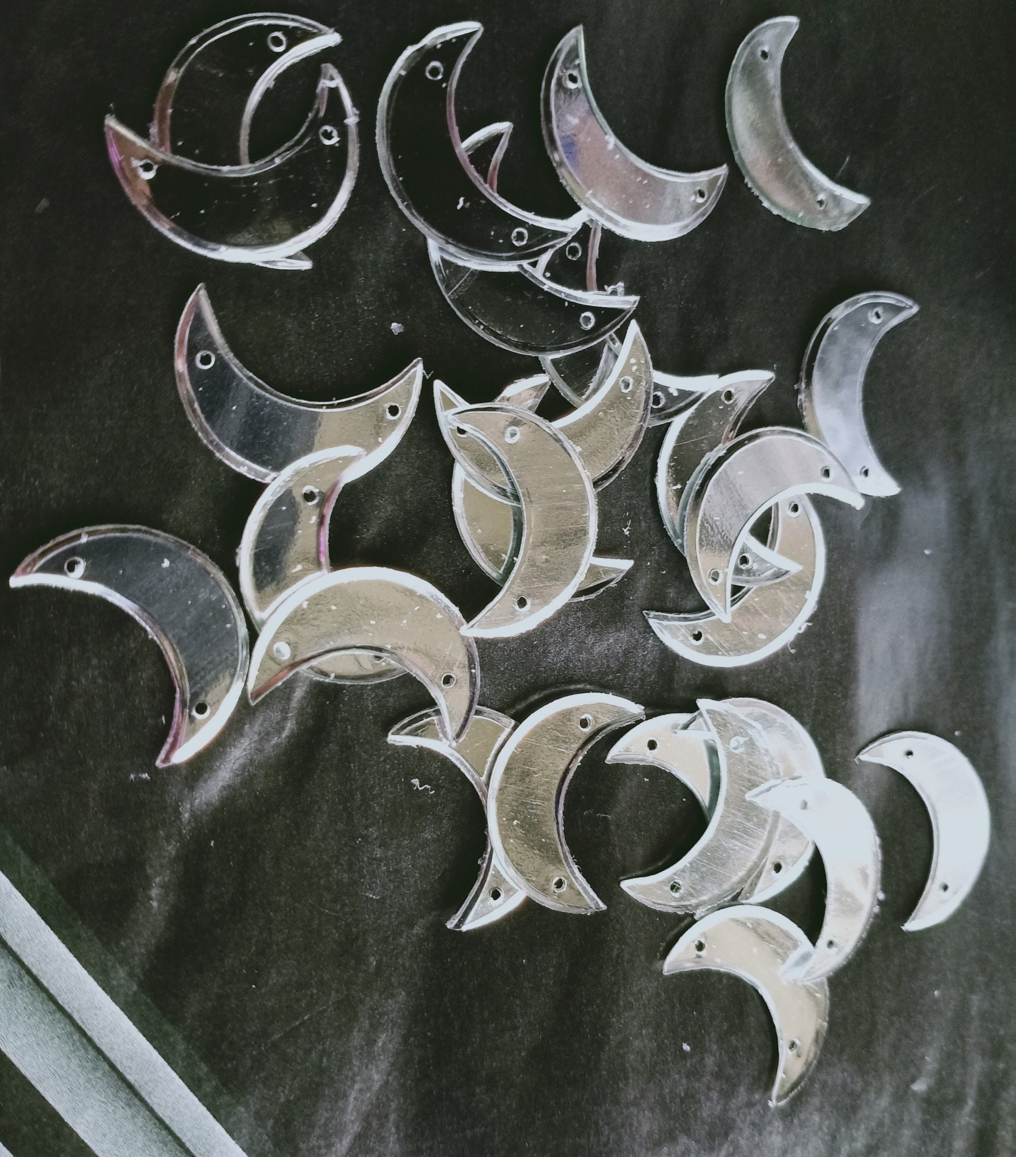 Silver Crescent Moon Sequins Moon Sequin Semi Circle Sequin | Etsy