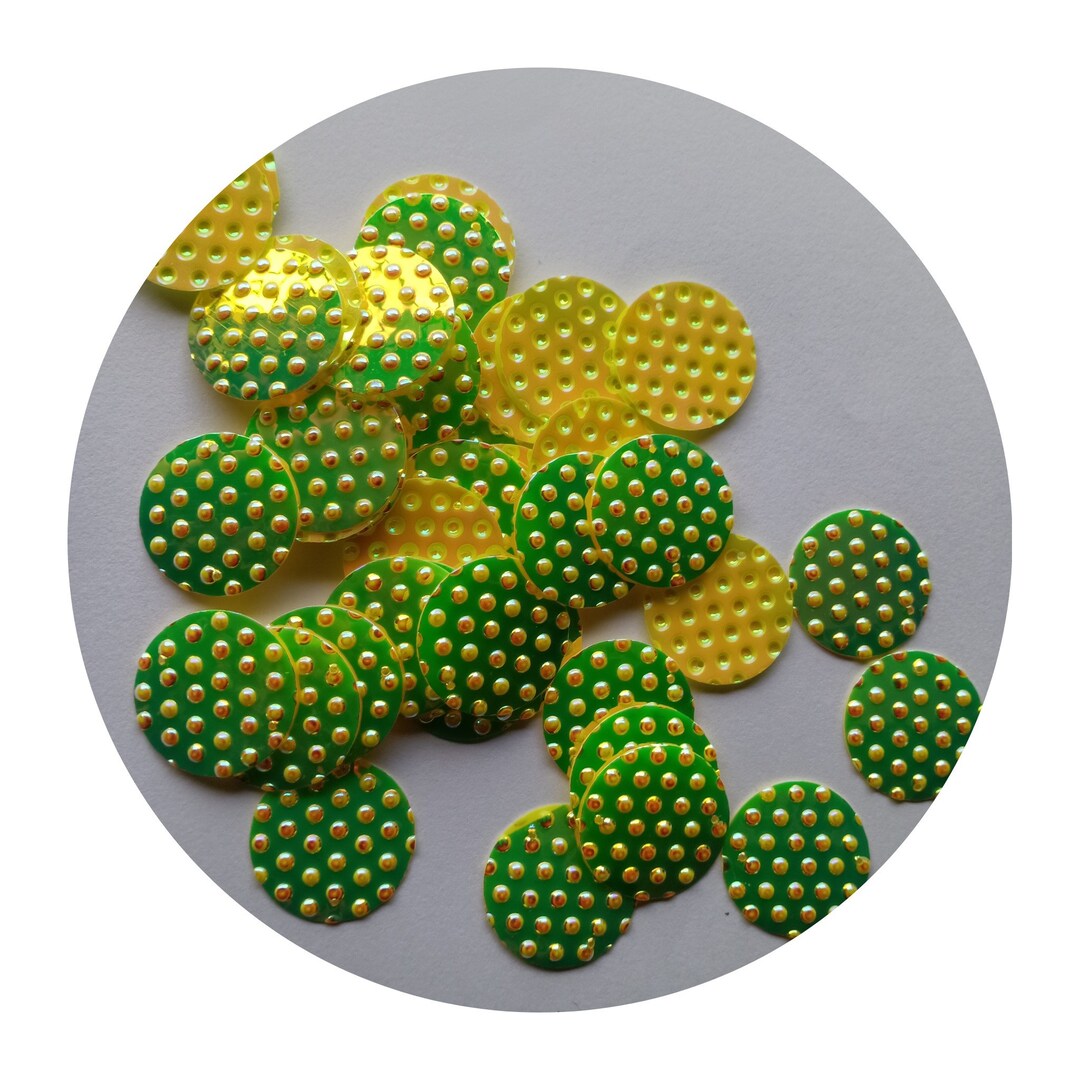 Yellow Iridescent Circular Sequin Round Sequin - Etsy