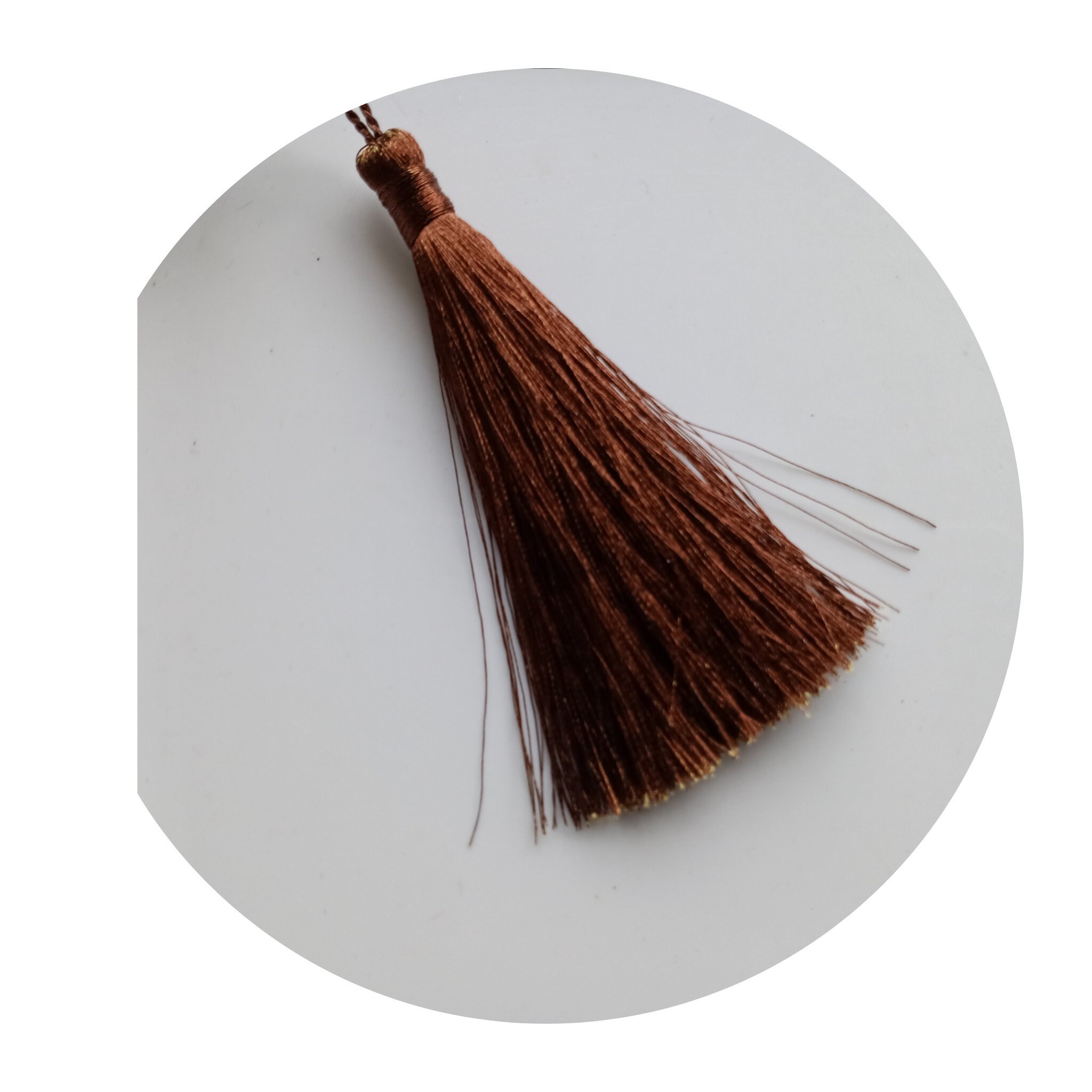 6 Cm Chocolate Brown Metallic Tassel Silk Tassel Jewelry - Etsy UK