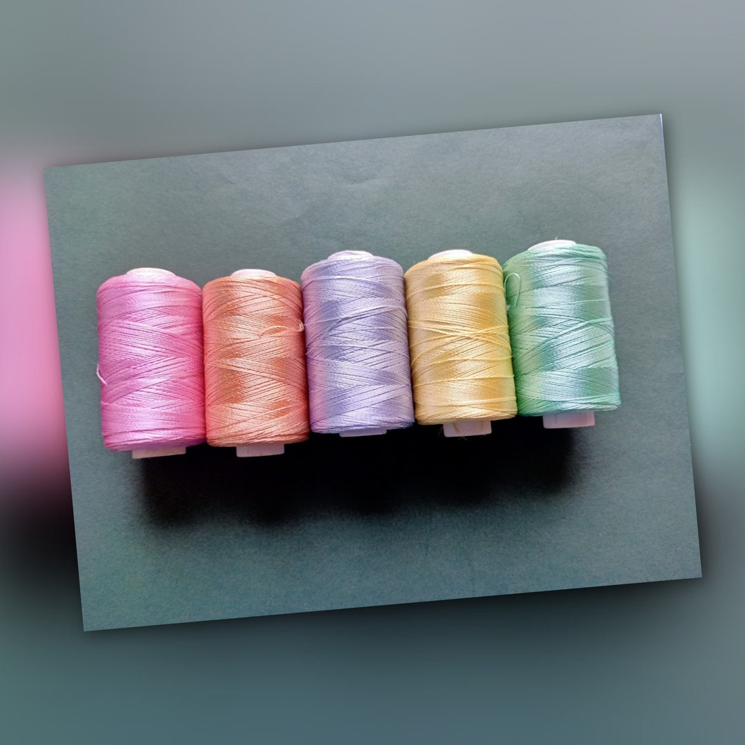 5 Light Shades Silk Thread Pale Shades Art Silk Thread, Art Embroidery ...