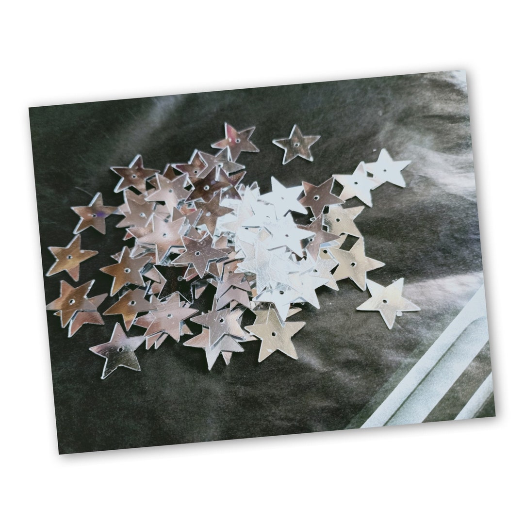Silver Star Sequin Width 1.5 Cm Star Sequin - Etsy