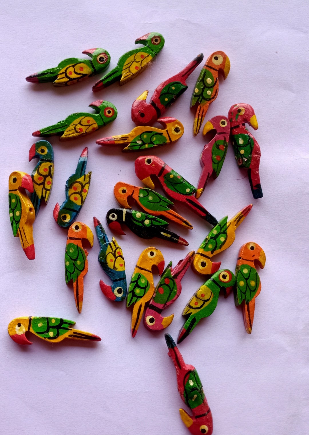 Parrot Beads Wooden Beads in Red, Yellow, Orange, Green and Blue for ...