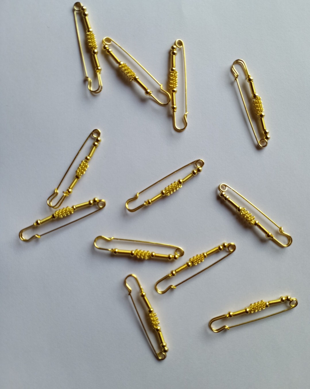 Gold Beaded Safety Pins Gold Color - Etsy