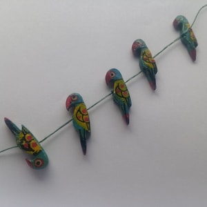 Parrot Beads Wooden Beads in Red, Yellow, Orange, Green and Blue for ...
