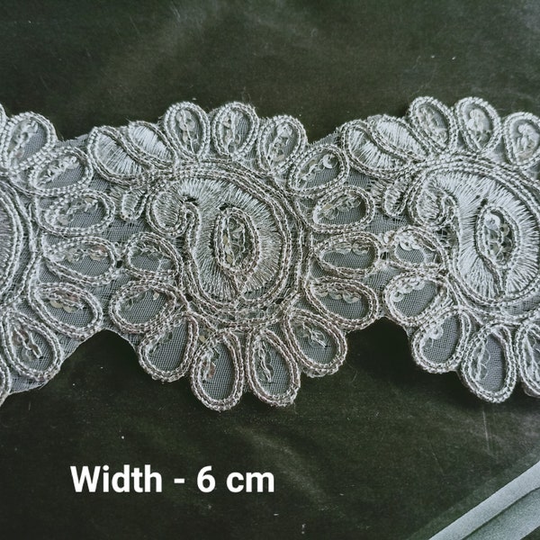Embroidered Silver Trim - Etsy