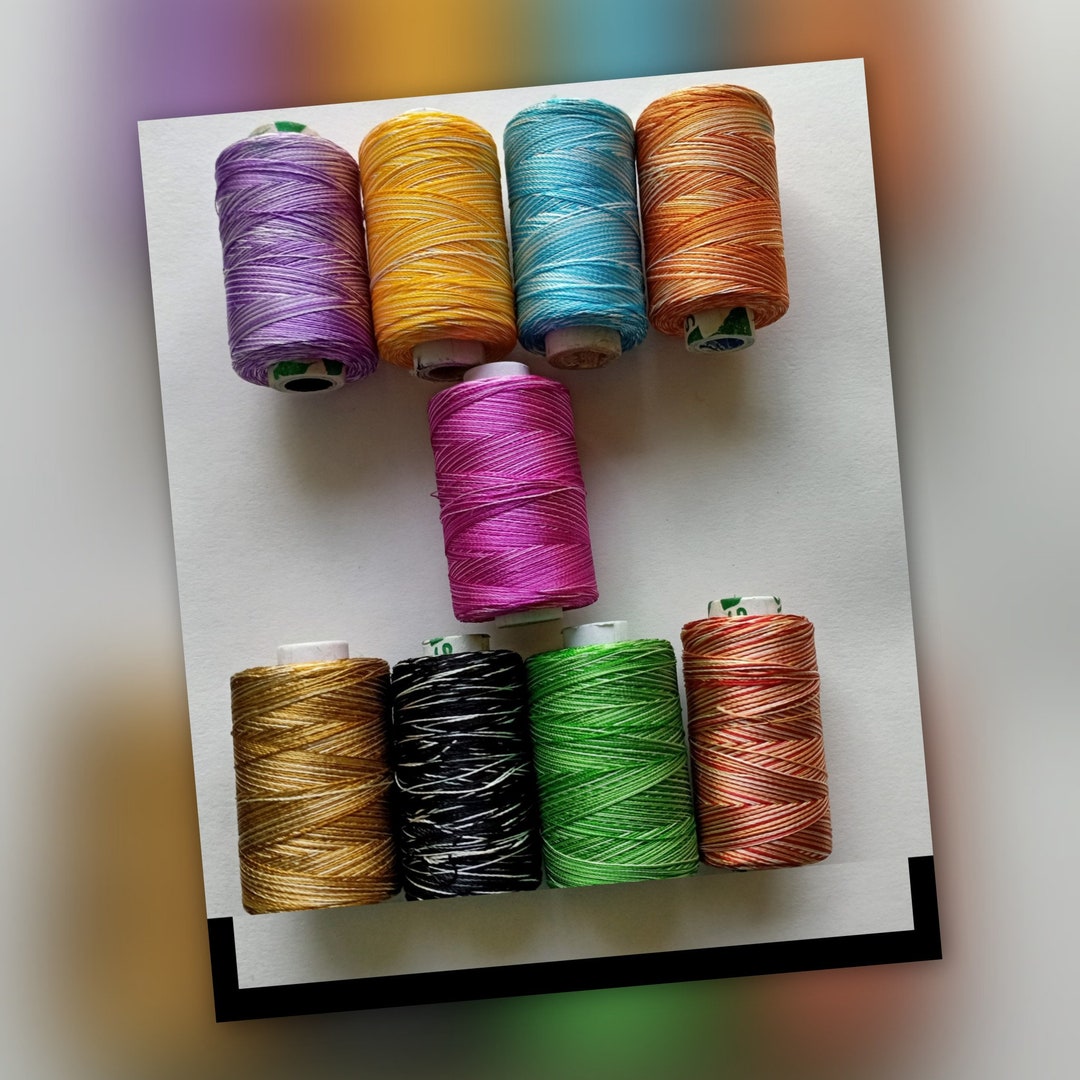 Double Shade Art Silk Embroidery Thread: 9 Color Set (500 Yards) - Etsy