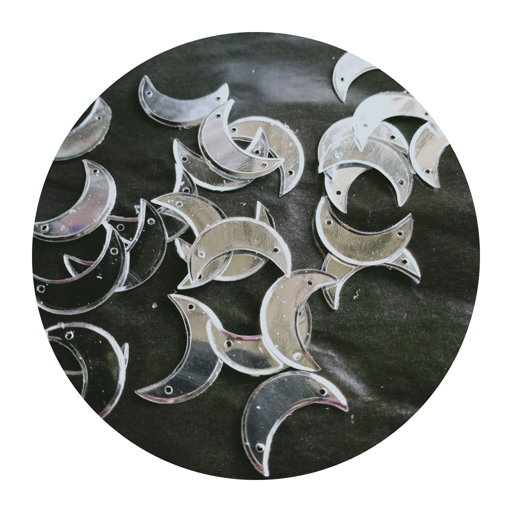 Silver Crescent Moon Sequins Moon Sequin Semi Circle Sequin | Etsy