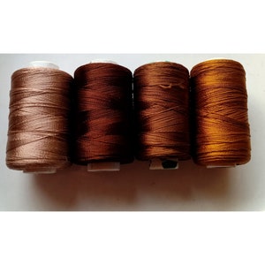 4 Brown Silk Thread Brown Shades Art Silk Thread, Art Embroidery Silk ...