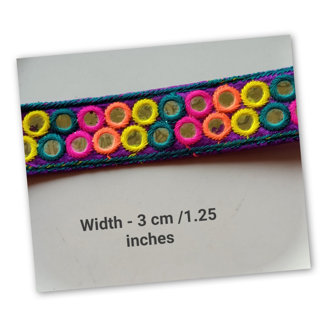 2 Yards Colorful Tin Mirror Trim Multi Color Trim With Teal - Etsy