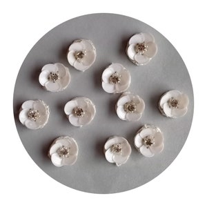 White Sequin Flower White Flower Applique Flower Patch With Rhinestone ...