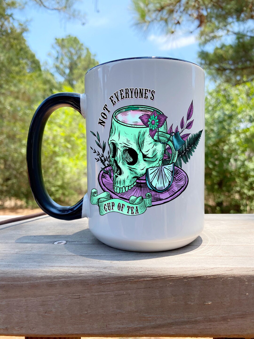 Not Everyone’s Cup of Tea Mug- Skeleton Tea Cup- 15 Oz Tea Mug- Goth ...