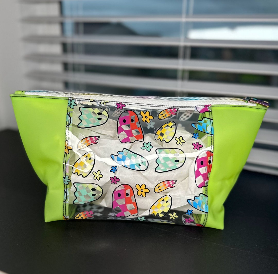 Clear Peek A Boo Beauty Bag-checkered Ghost Cosmetic Bag-spooky ...