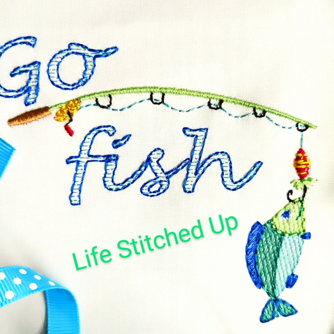 Fishing Machine Embroidery Design, Fish Machine Embroidery, Summer ...