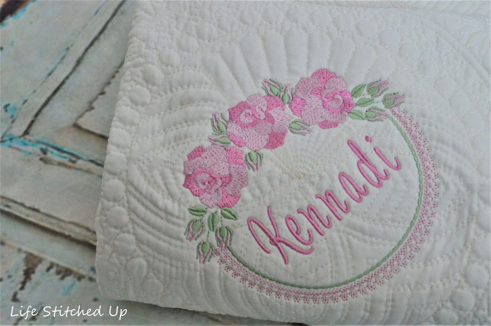 Rose Wreath Embroidery Frame, Monogram Frames for Machine Embroidery ...