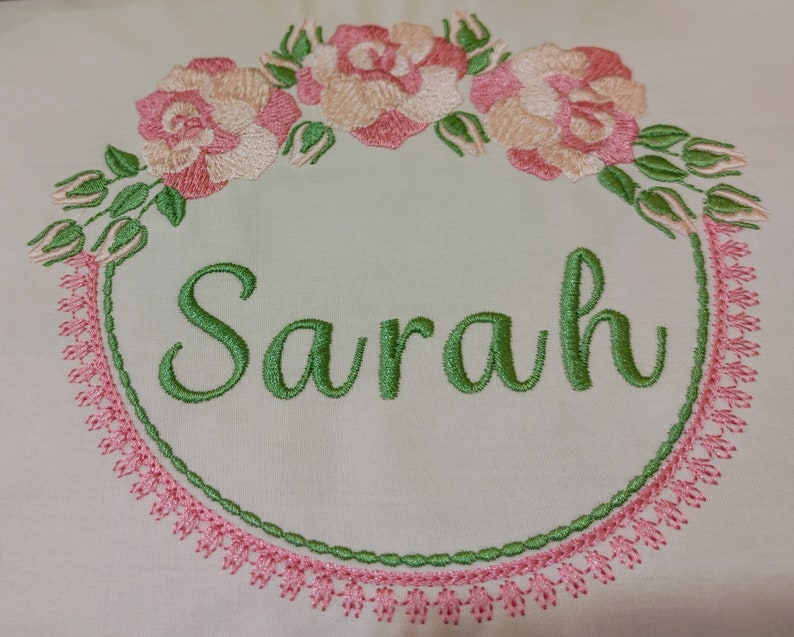Rose Wreath Embroidery Frame, Monogram Frames for Machine Embroidery ...