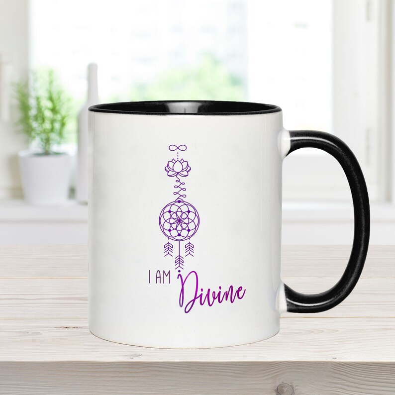I Am Divine Affirmation Mug With Sacred Geometry Totem ~ Transforming ...