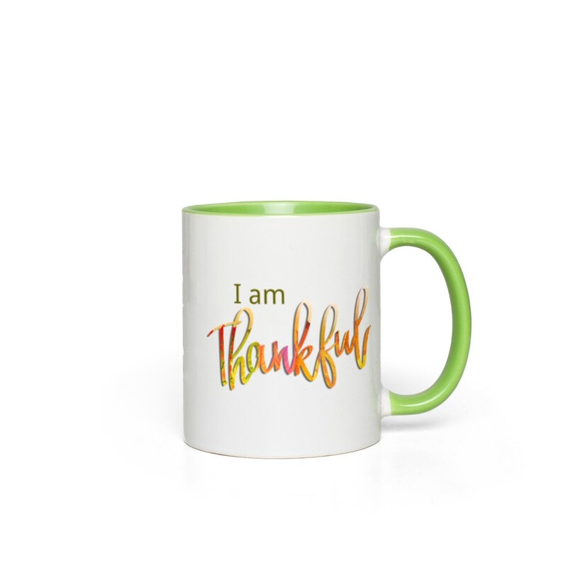I Am Thankful Thanksgiving Holiday Affirmation Mug Create - Etsy