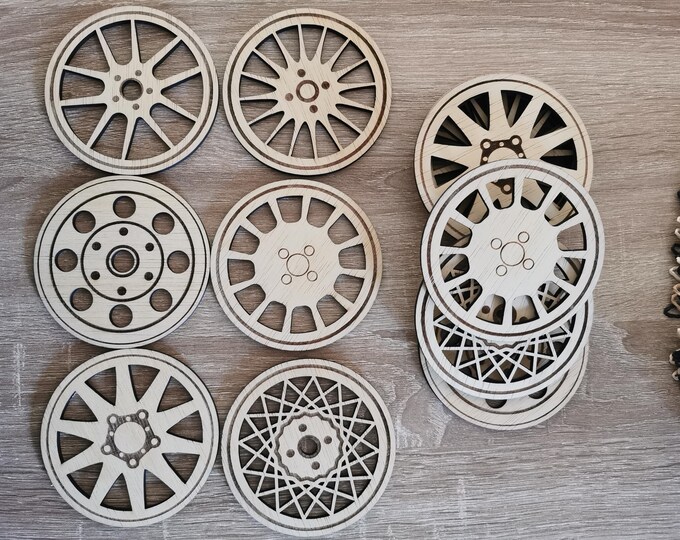 Wooden Car Wheel Coasters Bundle, Laser Cut Files, Car Wheel Coaster ...
