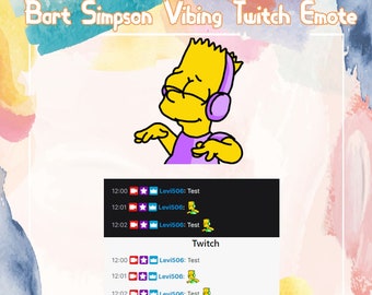 Twitch Emote Animiert The Simpsons Bart Gif Discord Vibing Etsy De | My ...